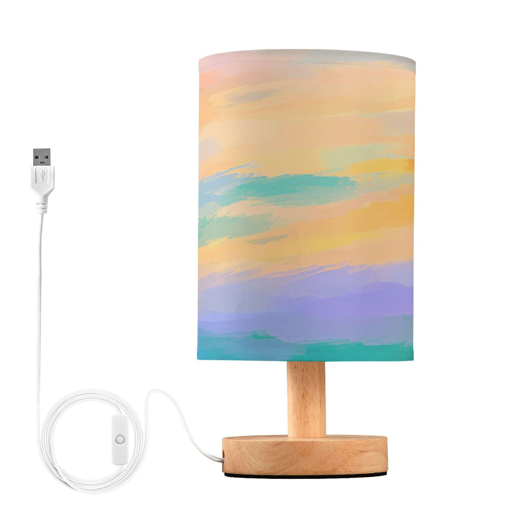Sky with Sunset Small Lamp Printed Gifts Table Lamp USB Bedside Desk ...
