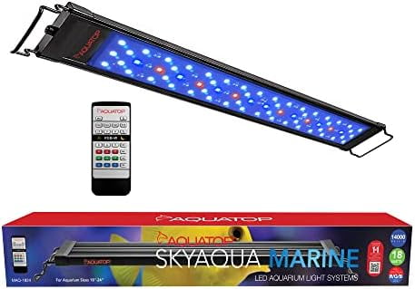 SkyAqua Marine LED Saltwater Aquarium Light, 14000K Spectrum – Fits 18 ...