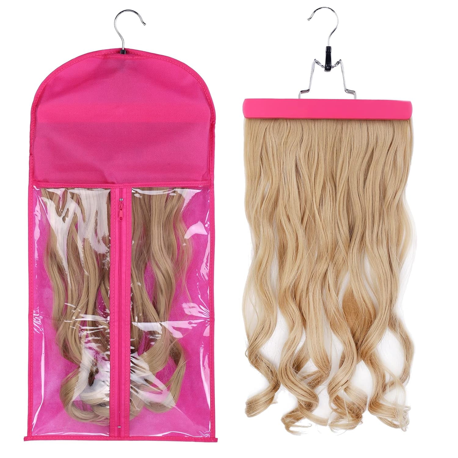SkyAuks 1 Pack Extra Long Hair Extension Holder Wig Storage Bag with ...