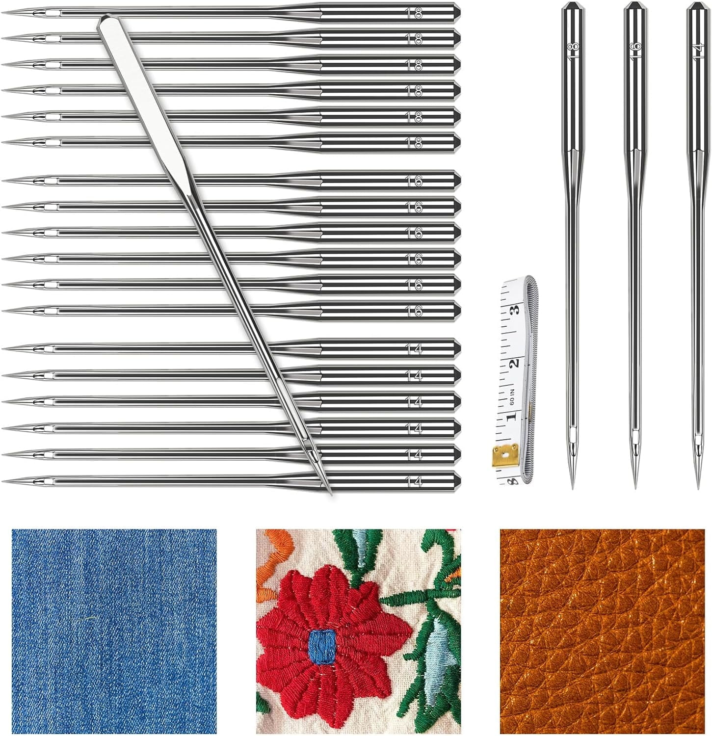 SkyAuks Assorted Heavy Duty Sewing Machine Needles (60 Pack) - Walmart.com