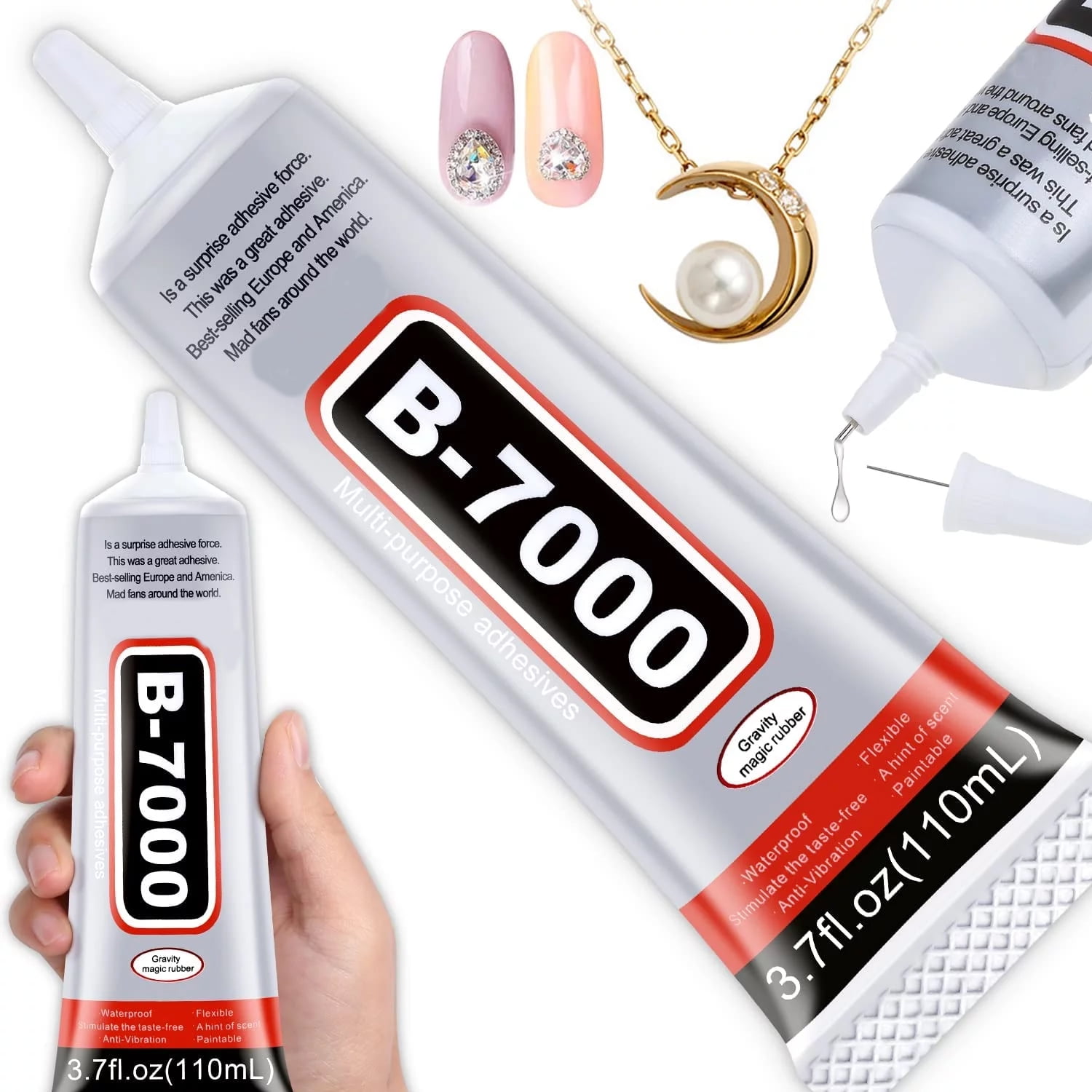 SkyAuks B-7000 Waterproof Craft Glue, Super Glue Clear White, 3.7 fl oz - Walmart.com