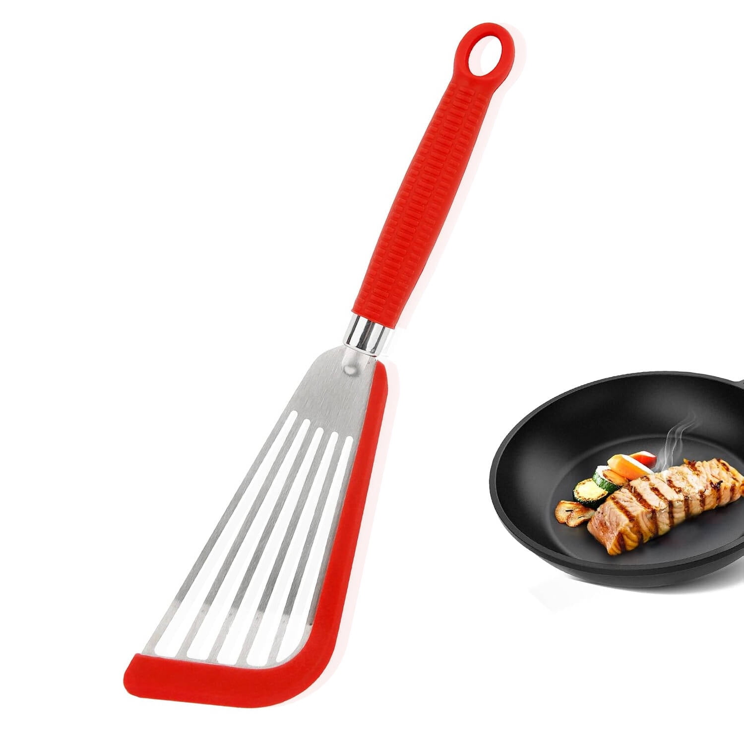 SkyAuks Fish Spatula for Nonstick Cookware -Slotted Turner Egg Spatula ...