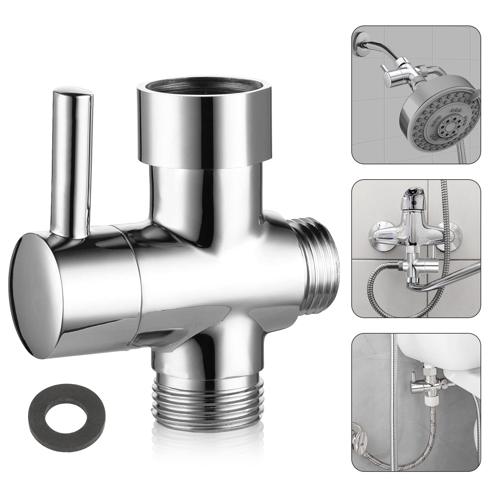 Walmart 3-Way Shower Head Water Diverter, G1/2" T-adapter Connector ...