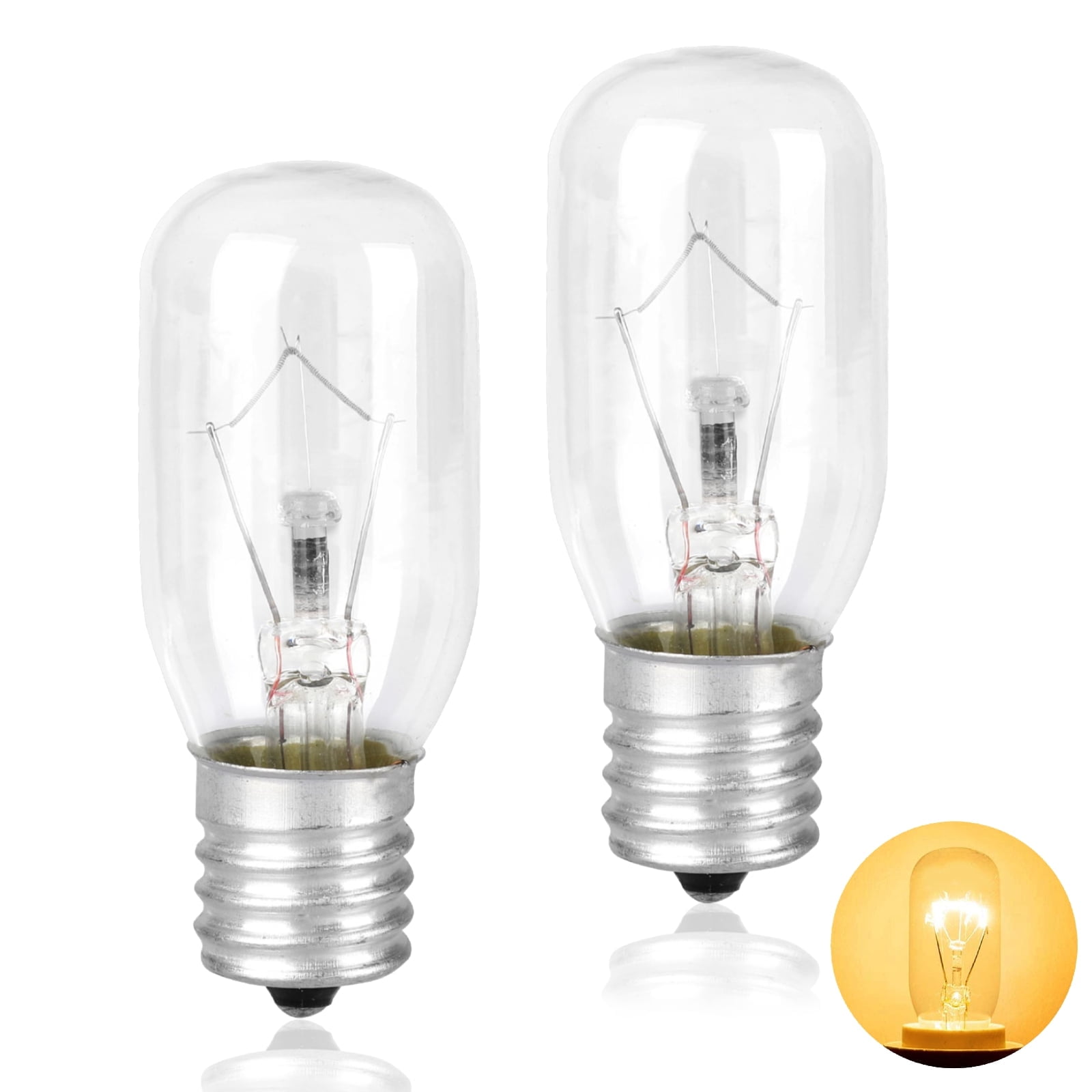 2pcs LED E17 Dimmable 40W Microwave Oven Light Bulb, Long-Lasting ...