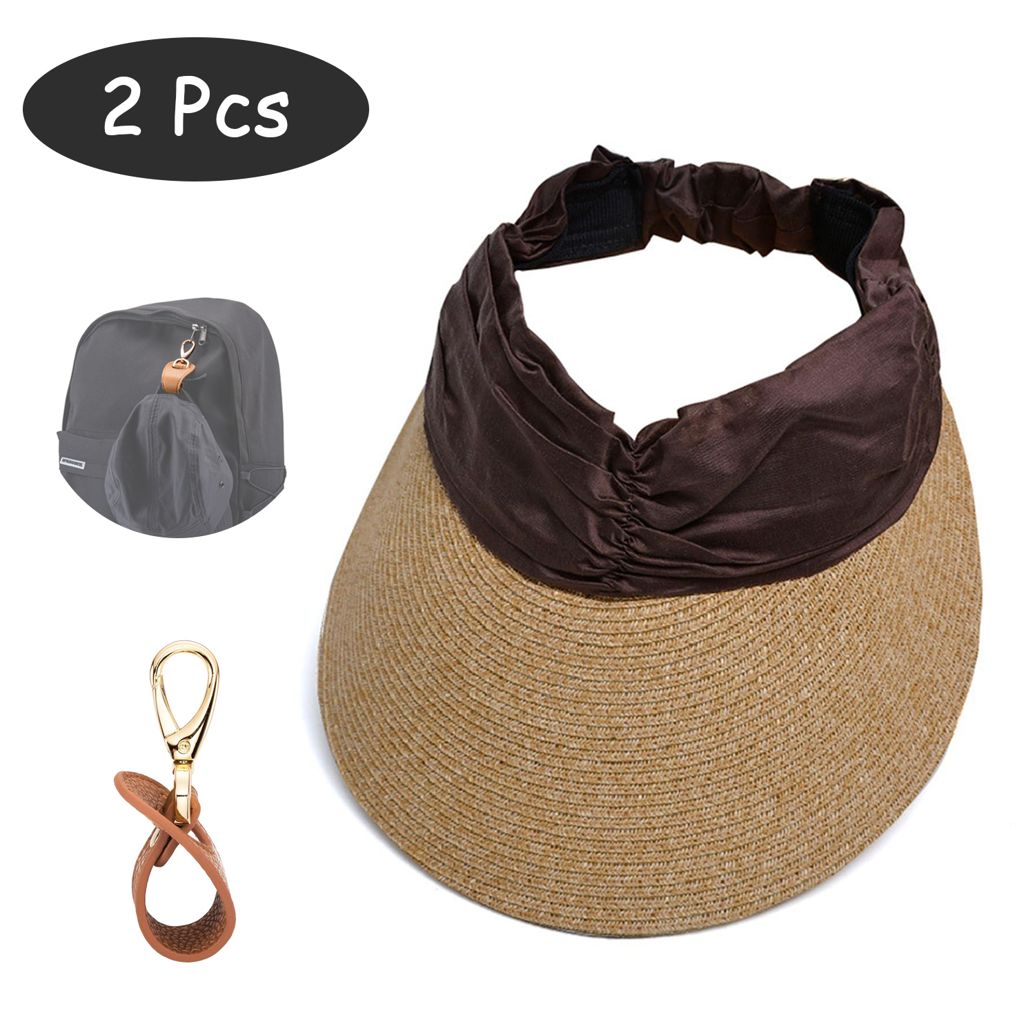 SkyAuks Sun Hats for Women with Hat Clip, Women Foldable Wide Brim Sun ...