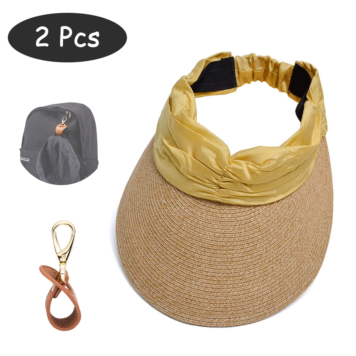 SkyAuks Sun Hats for Women with Hat Clip, Women Foldable Wide Brim Sun ...