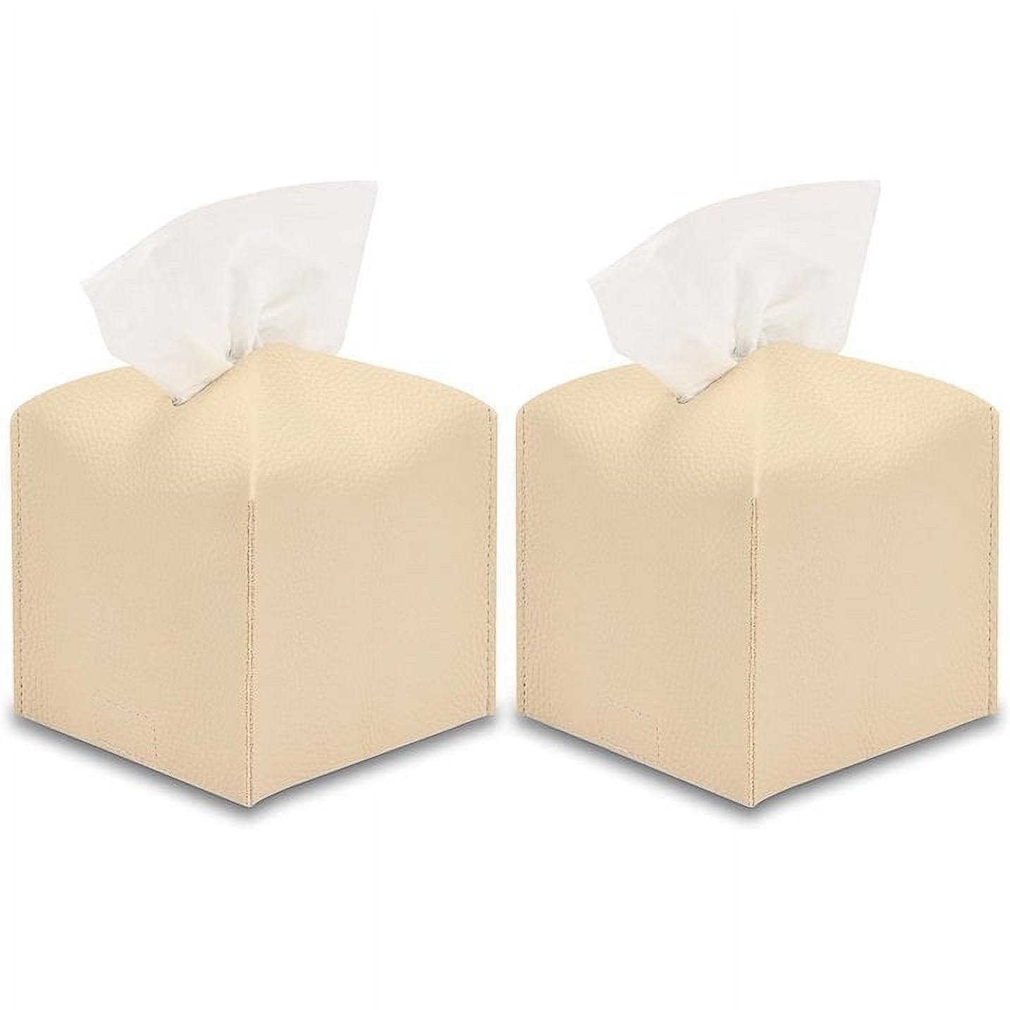 Tissue Box Cover, Decorative PU Leather Square Tissue Box, Waterproof ...