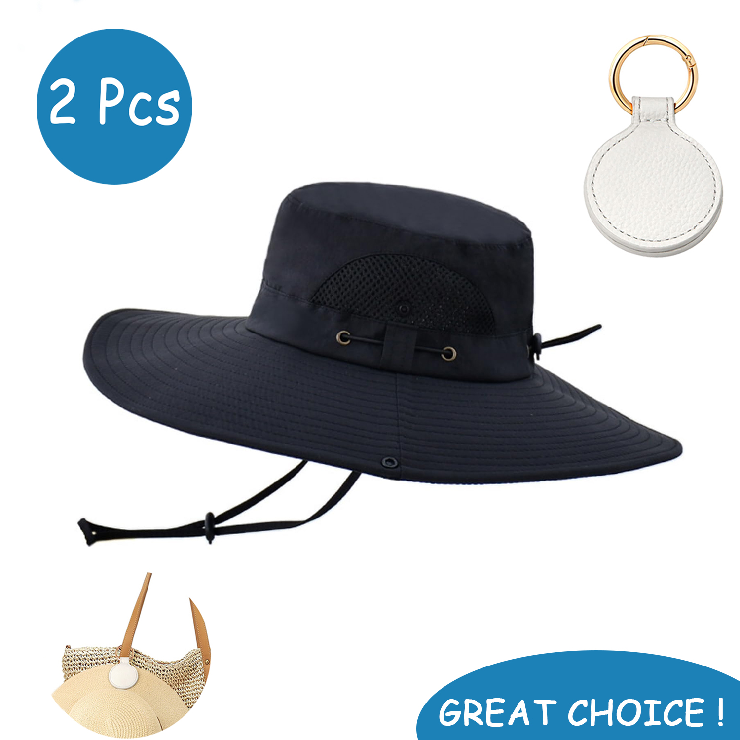 SkyAuks UV Sun Hats for Men with Hat Clip, Unisex Wide Brim Bucket Hats ...