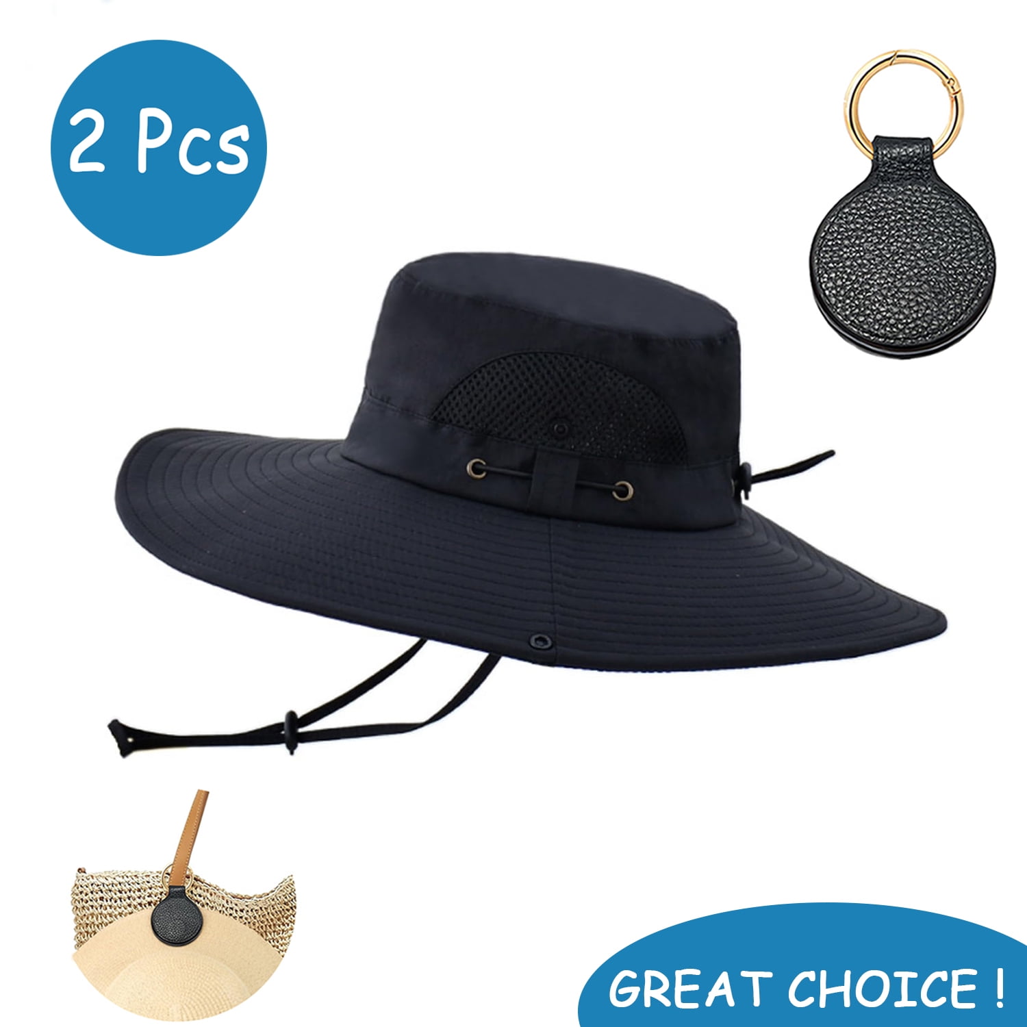 SkyAuks UV Sun Hats for Men with Hat Clip, Unisex Wide Brim Bucket Hats ...