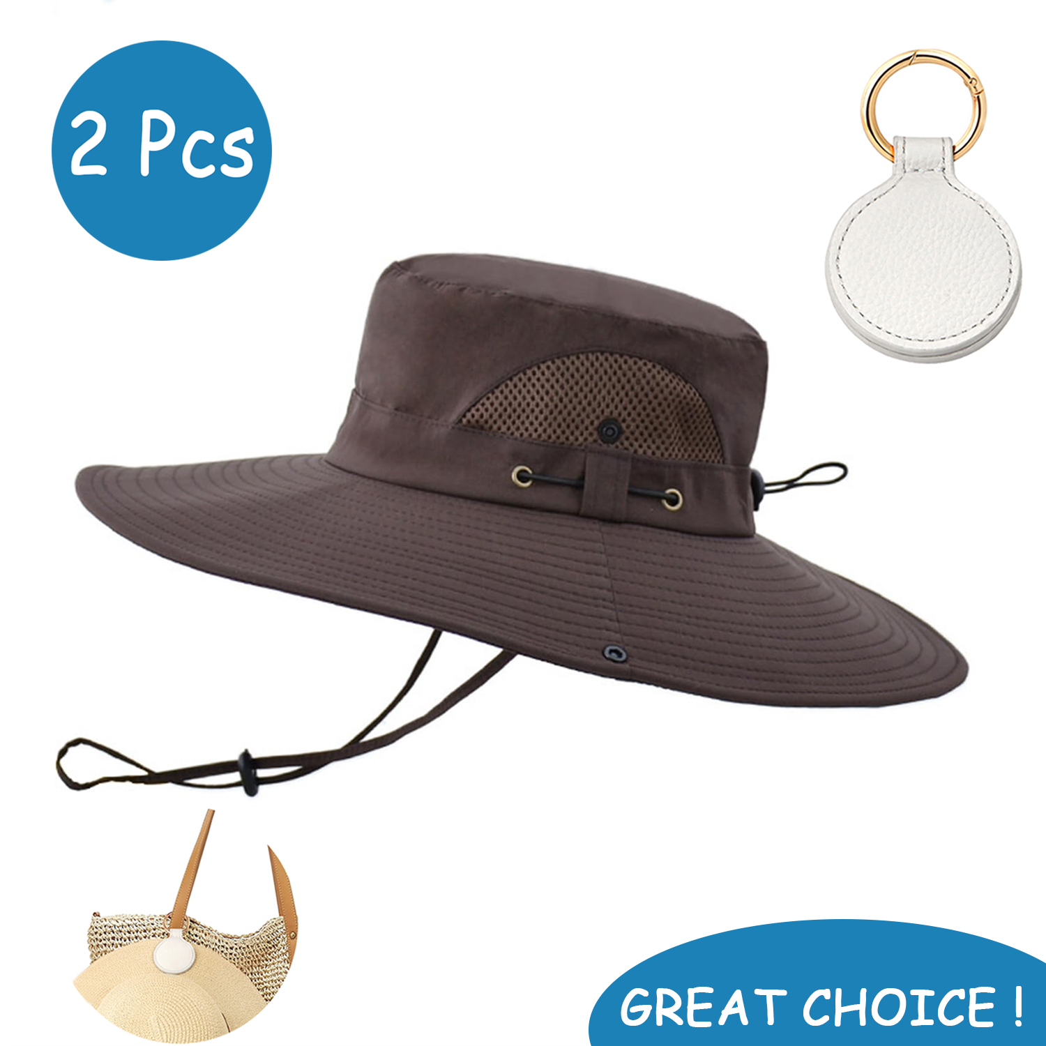 SkyAuks UV Sun Hats for Men with Hat Clip, Unisex Wide Brim Bucket Hats ...