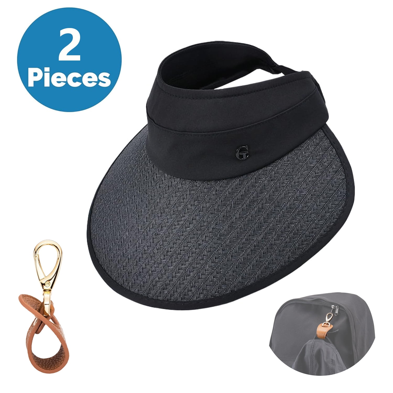 SkyAuks UV Sun Visor Hats for Women with Hat Clip, Head Open-Top UPF 50 ...