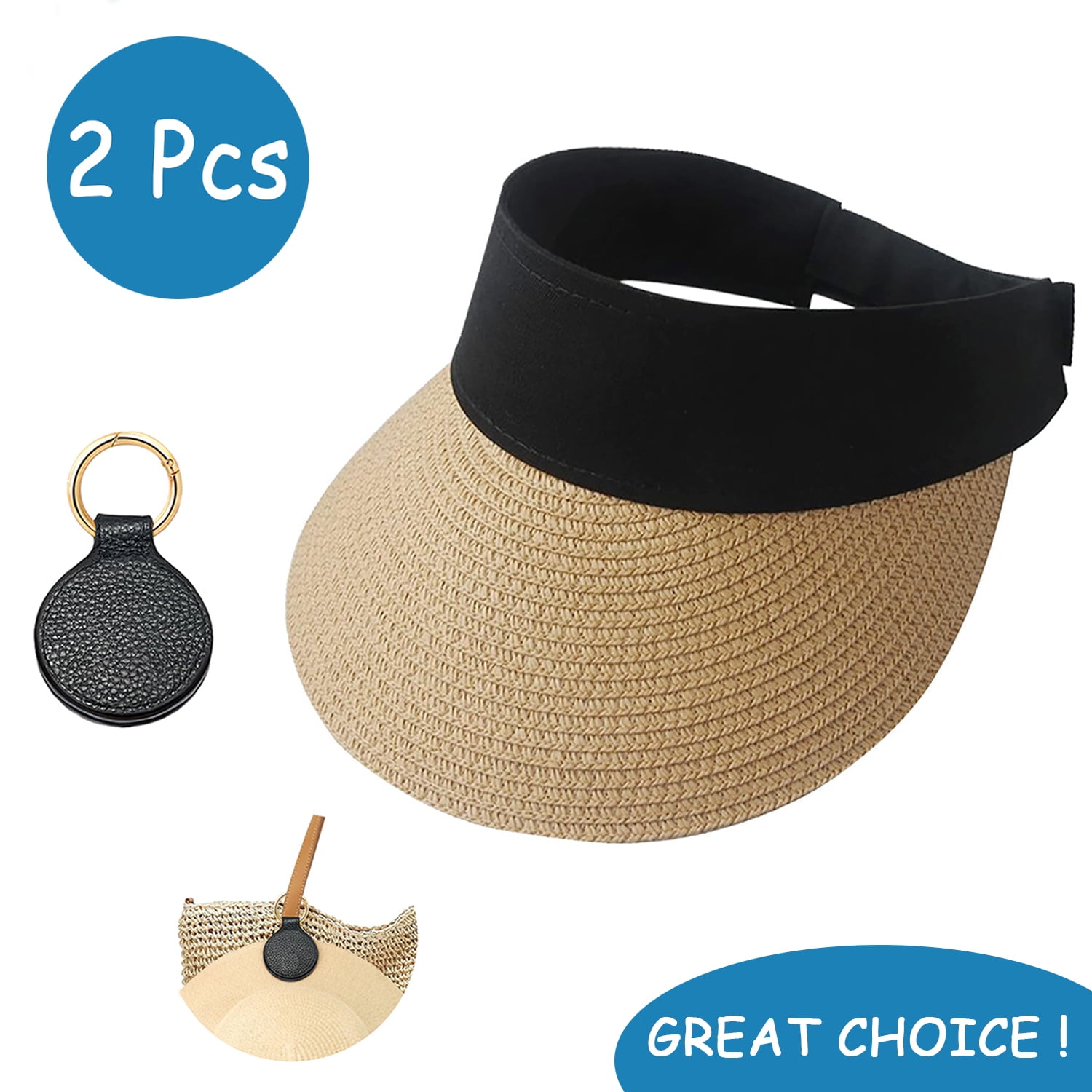 SkyAuks UV Sun Visor Hats for Women with Hat Clip, Foldable Empty Top ...