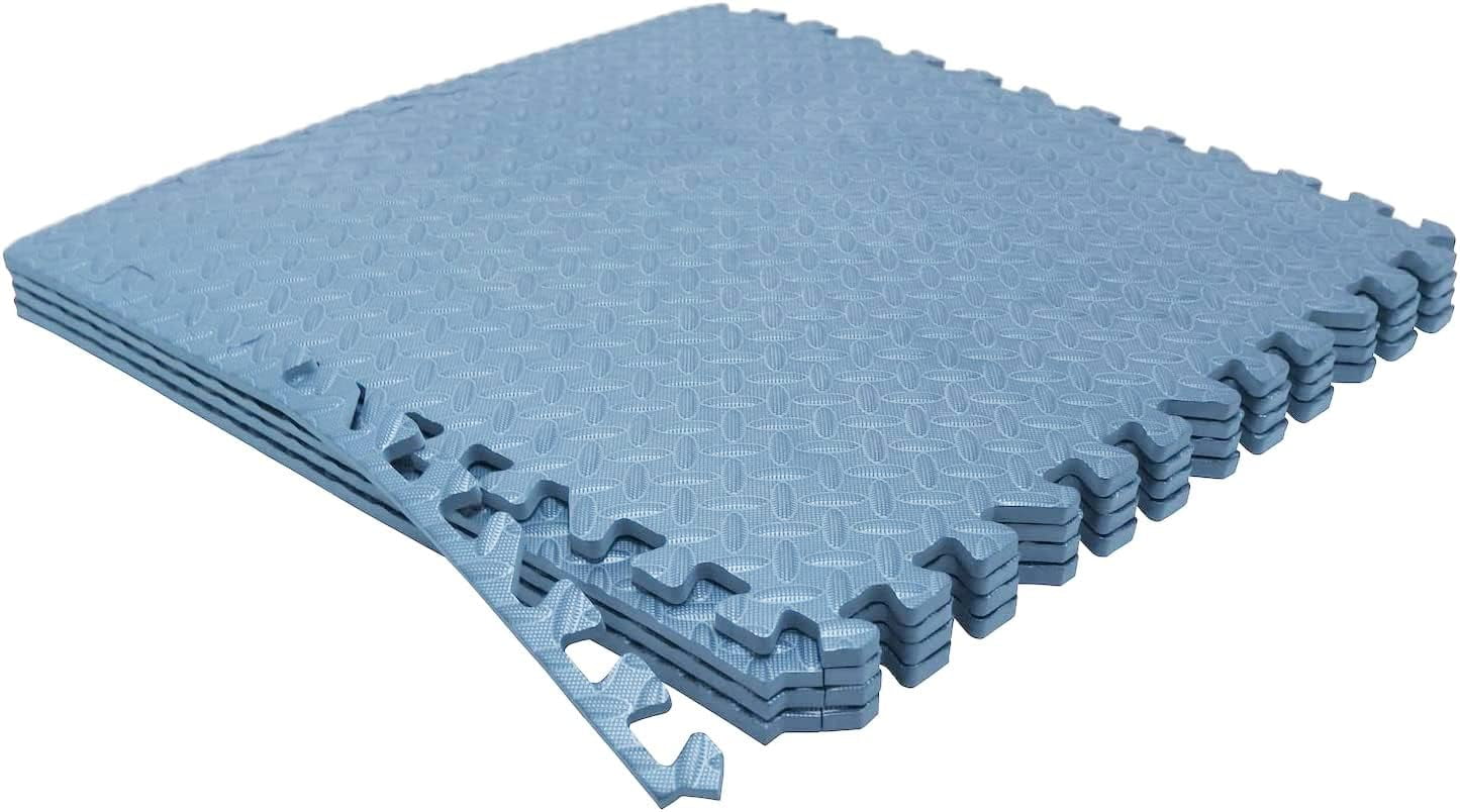SkyBlue Gym Floor Foam Interlocking Exercise Fitness Puzzle Floor Gym Yoga Mat Workout Pad ...