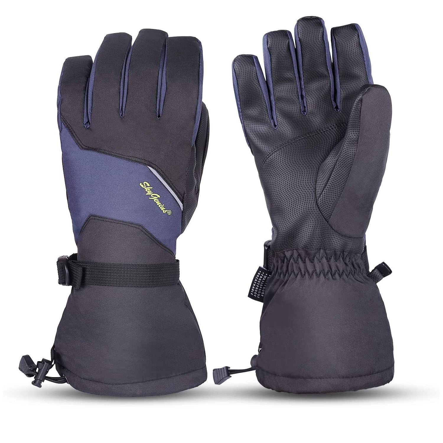 SkyGenius Waterproof Ski Gloves Touchscreen Winter Warm Gloves for Men ...