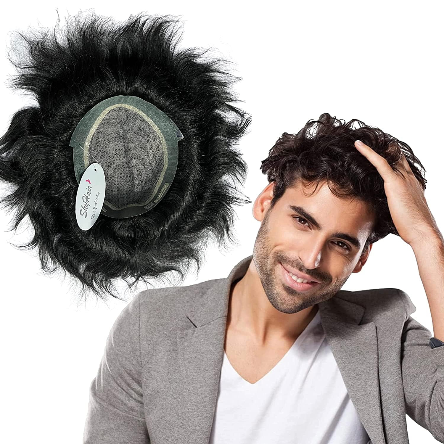 SkyHair 100 Remy Hair Australian Mirage Hair Patch Transparent Poly PU ...
