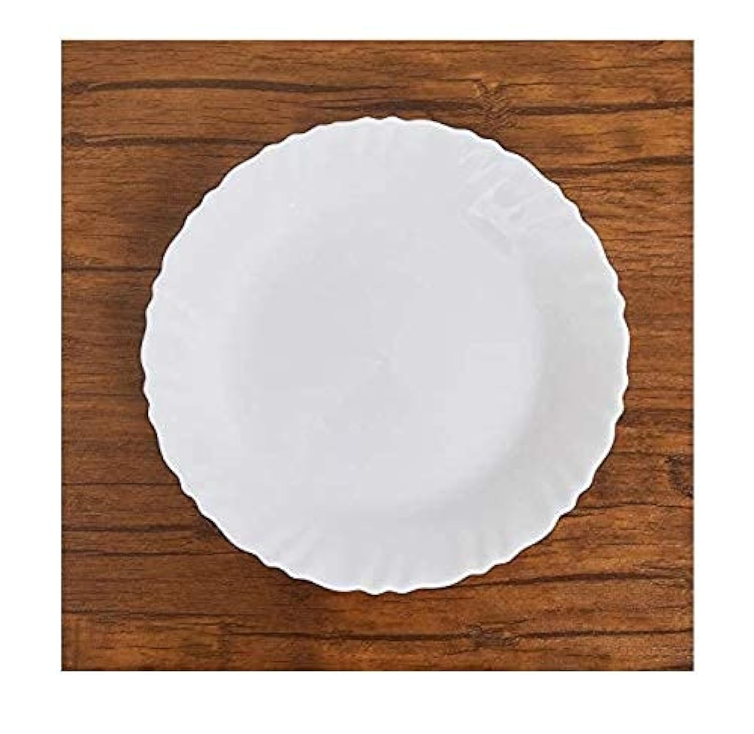 SkyKey Opal Glass larah Quarter Plate Set White 75 Inch Set of 6 Suitable for Every Occasion ...