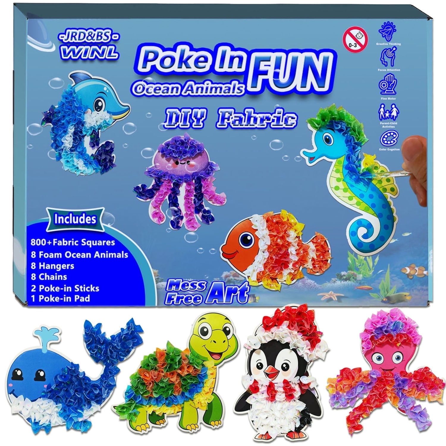 SkyMagic Ocean Animal Poke Art Kit - Marine Biology Craft for Kids ...