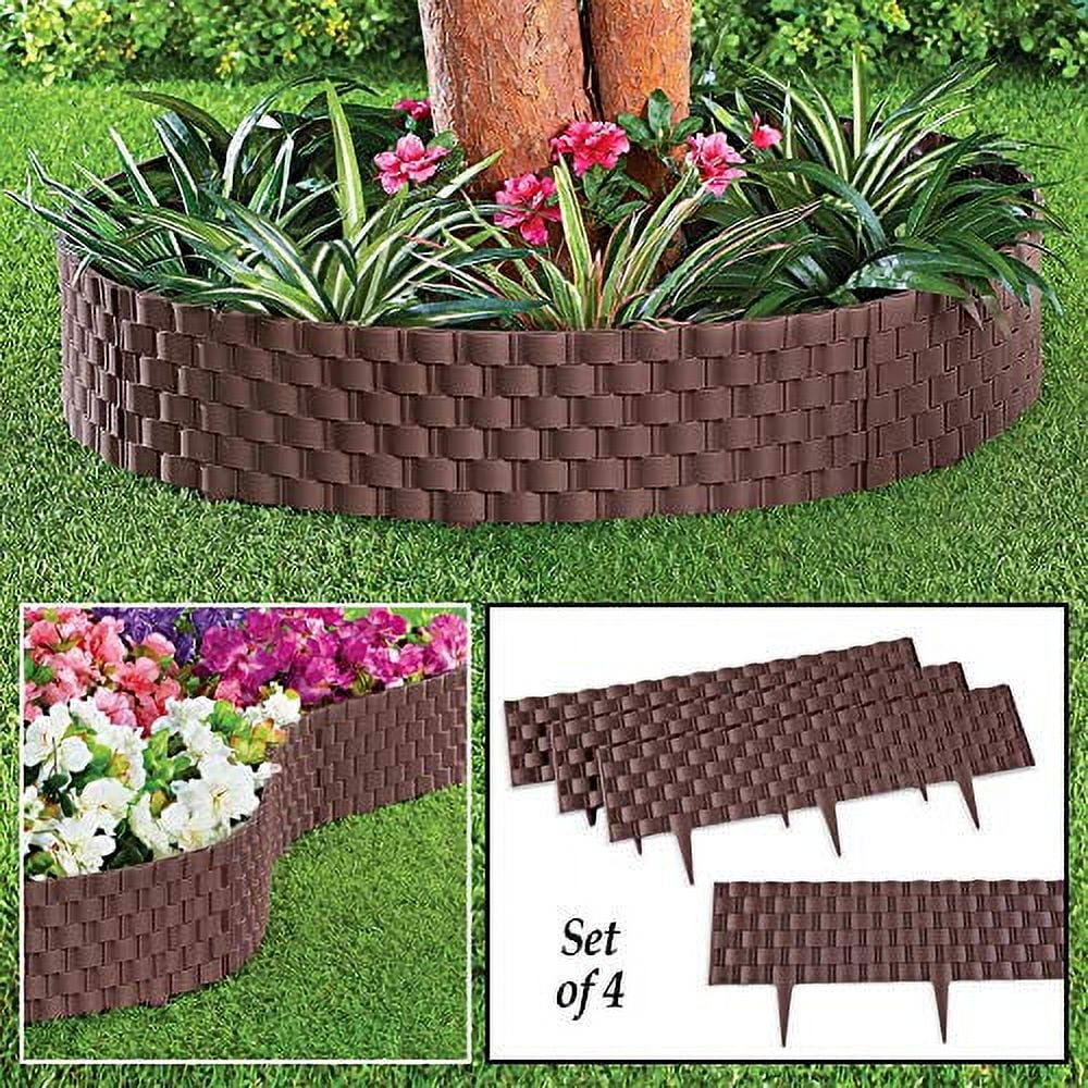 SkyMall Easy to Install Decorative Brown Rattan Effect Fence Border for ...