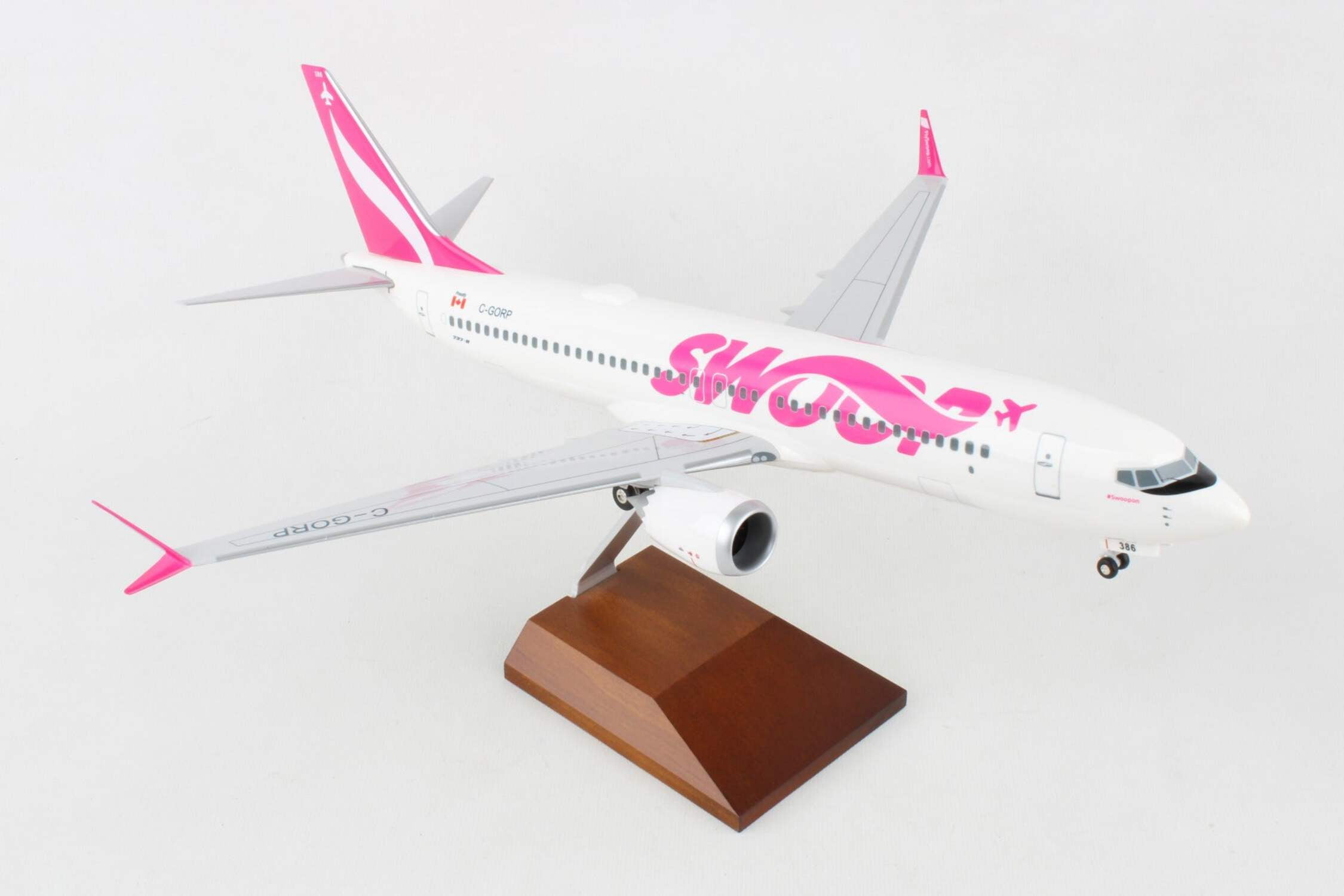 SKYMARKS SWOOP 737MAX8 1/100 W/WOOD STAND GEAR (**) - Walmart.com