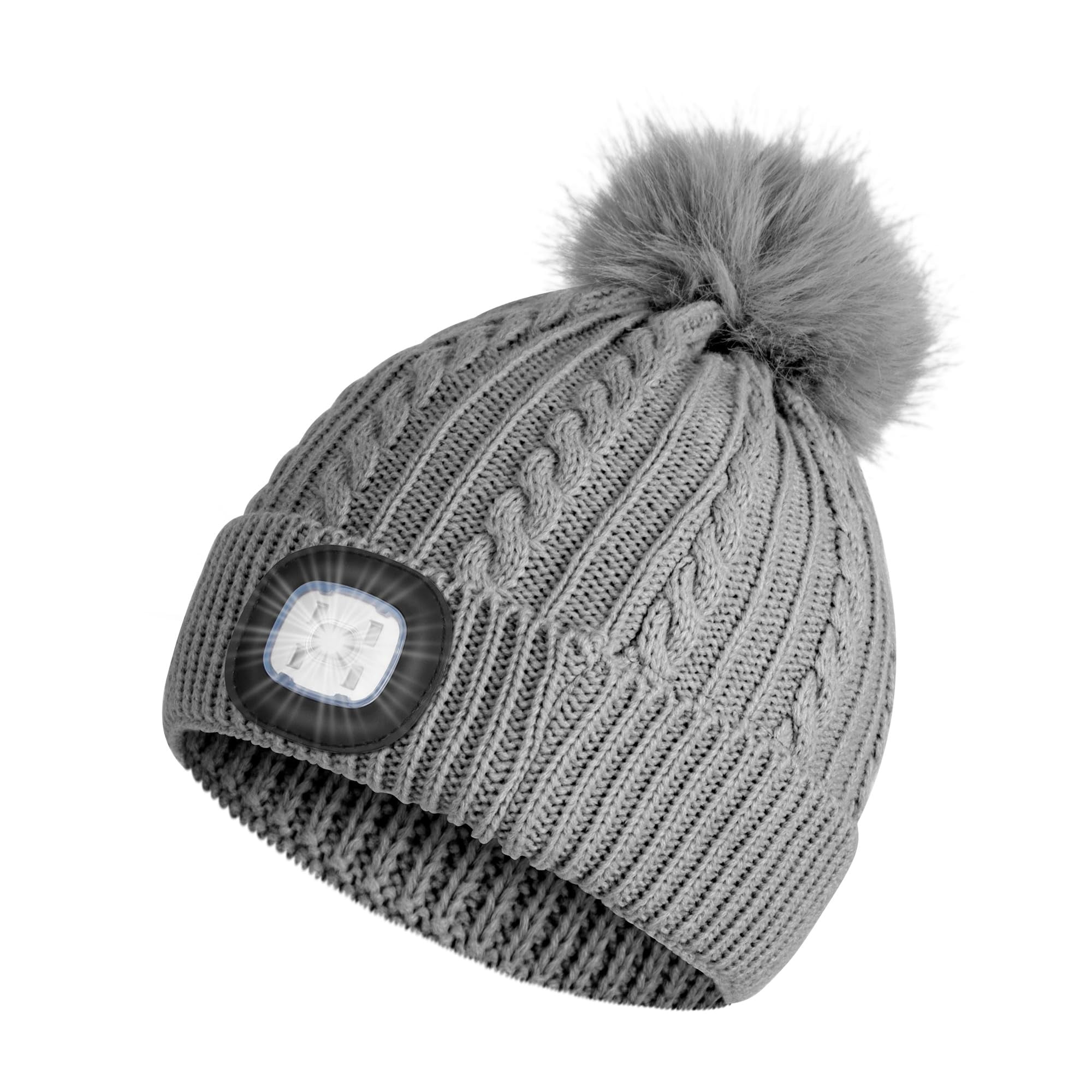 SkyNature LED Beanie Hat with Light, USB Rechargeable Headlamp Winter ...