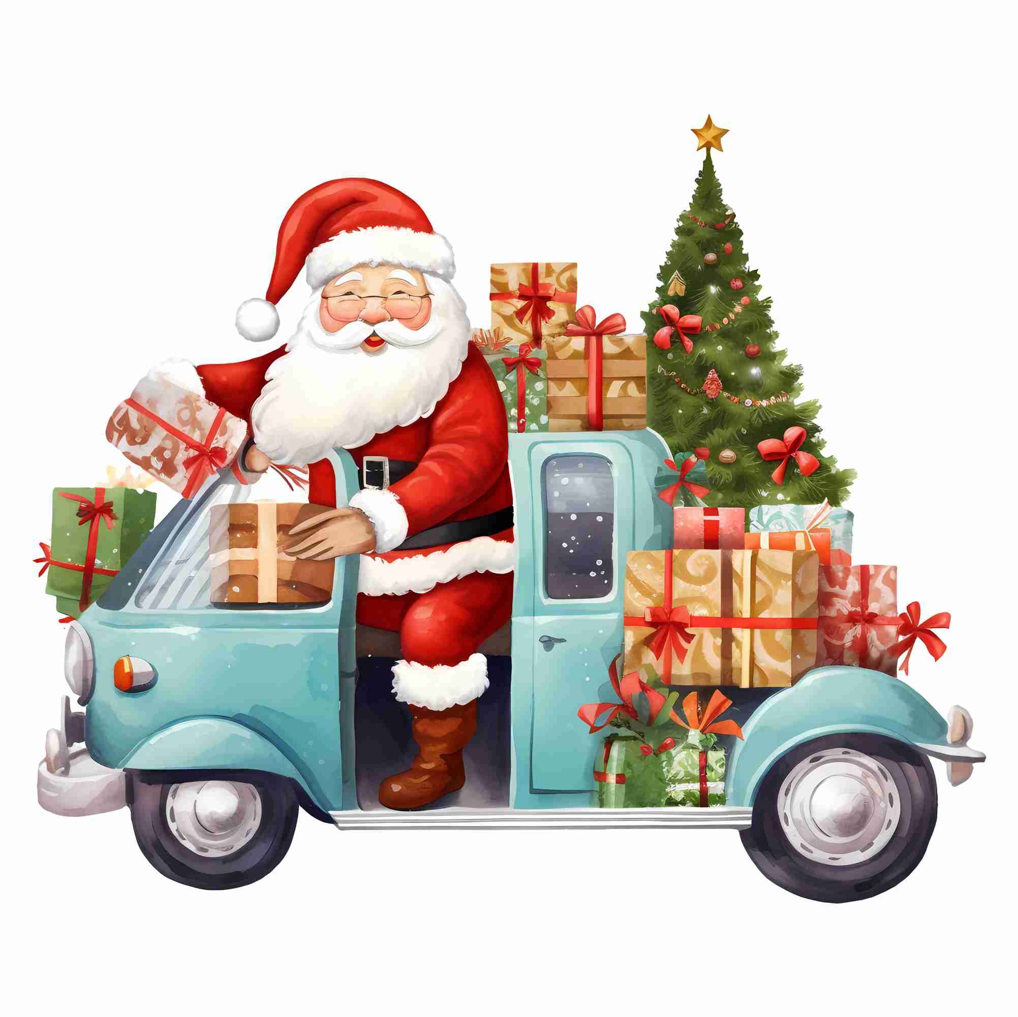 SkyOlla Merry Christmas Tree with Bells Wall Sticker – Santa Claus ...
