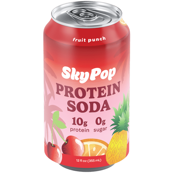 SkyPop Protein Soda Fruit Punch, 10g Proteinm 12oz - Walmart.com