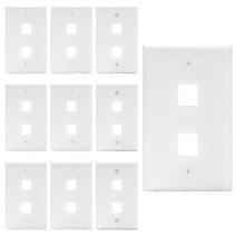 2-Pack 1-Port Ethernet Wall Plate, Plate with RJ45 Female to Female ...