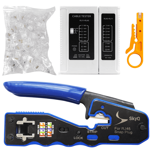 SkyQ RJ45 Pass Through Crimping Tool Kit for Cat5 Cat6 Keystone ...