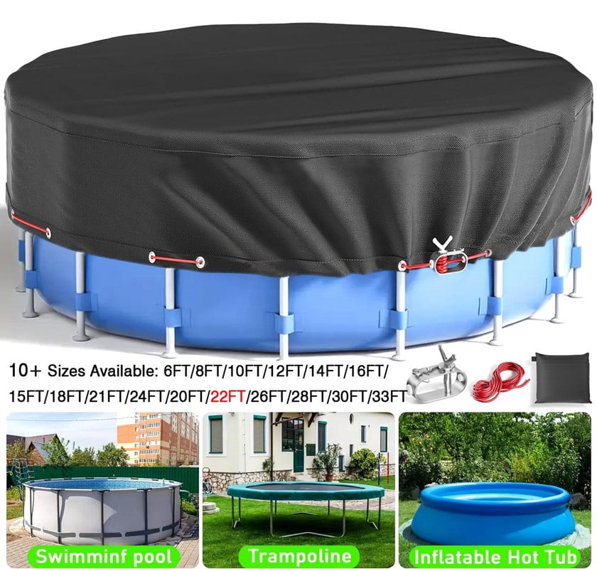 SHELTUSE 22 ft Round Pool Cover Oxford Round Pool Solar Cover Above ...