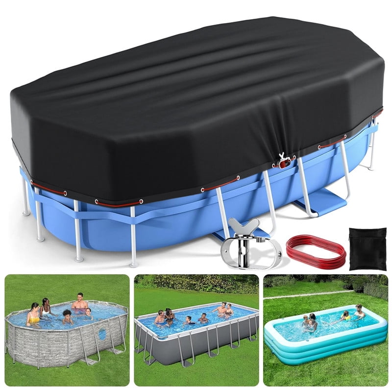 SHELTUSE Oval Pool Cover, 15X30 Ft Oxford Oval Pool Solar Cover Above ...