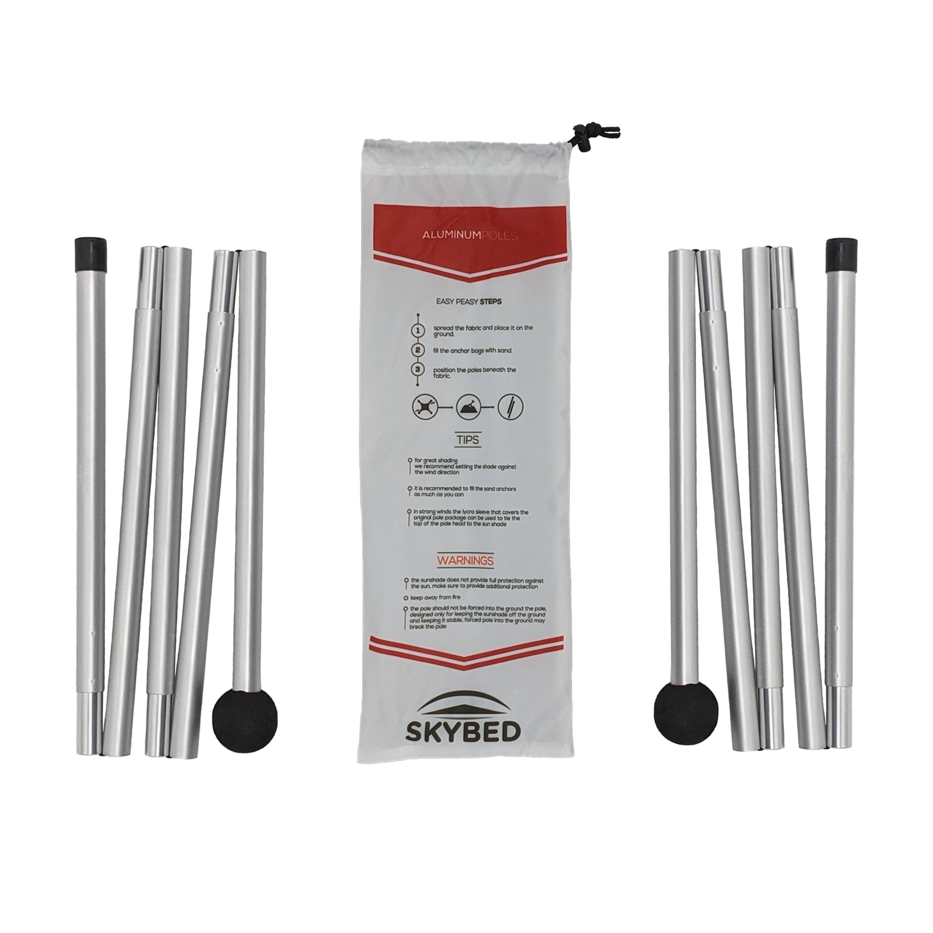 Skybed Beach Shade Rear Poles Kit 70" Tall - Increases Stability and ...