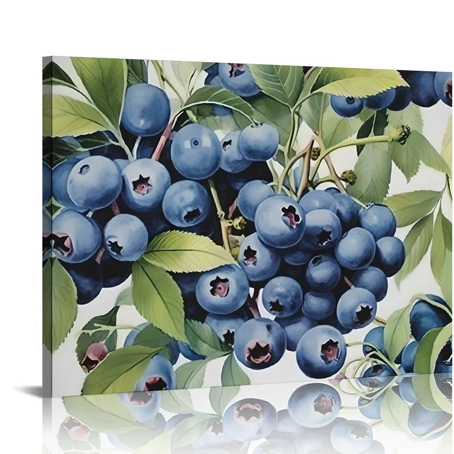Skybluee Blueberries Leaves Berries Decorative Canvas Wall Art 20x16 in ...