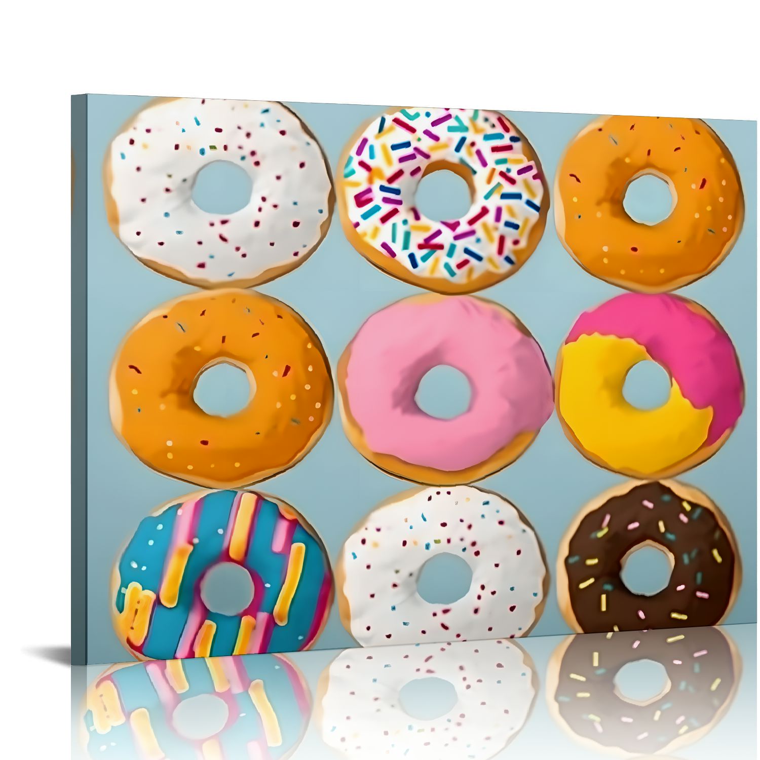 Skybluee Donuts Modern Canvas Prints for Home Office Wall Decor, Set of ...