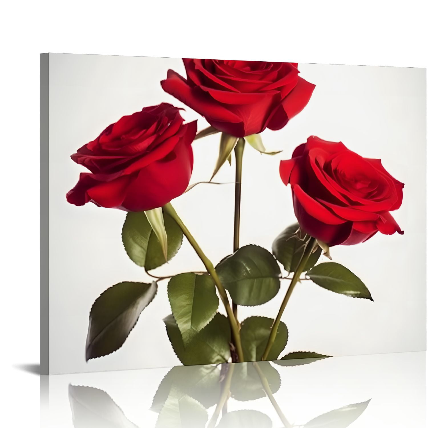 Skybluee Red Rose Theme Decorative Canvas Prints Wall Art for Living ...