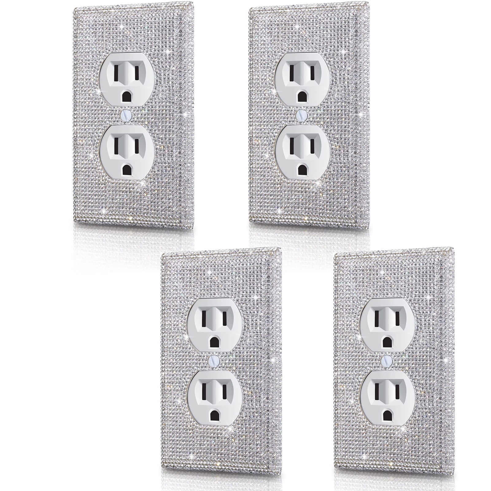 Skycarper 4PACK Shiny Rhinestones Wall Plate Cover Light Switch Cover ...