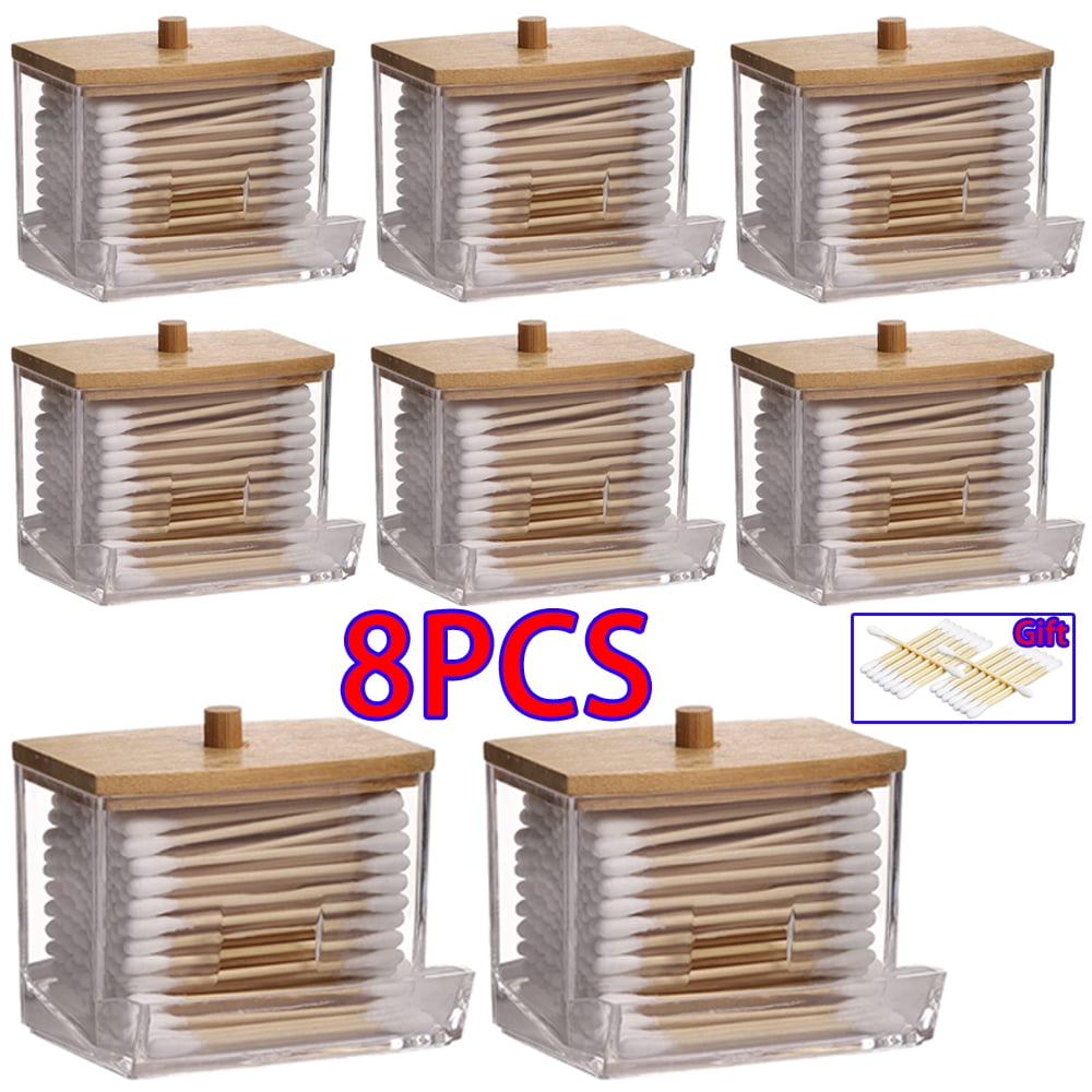 Skycarper 8pcs Cotton Pads Container, Cotton Balls and Swabs Dispenser ...