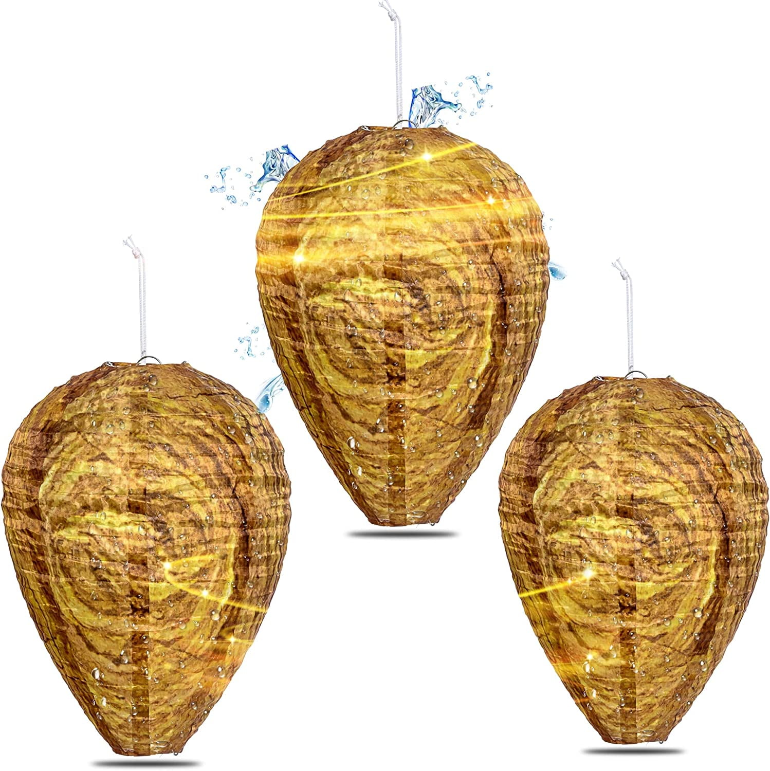 Skycarper Wasp Nest Decoy,Hanging Fake Wasp Nest Wasp Repellent for ...