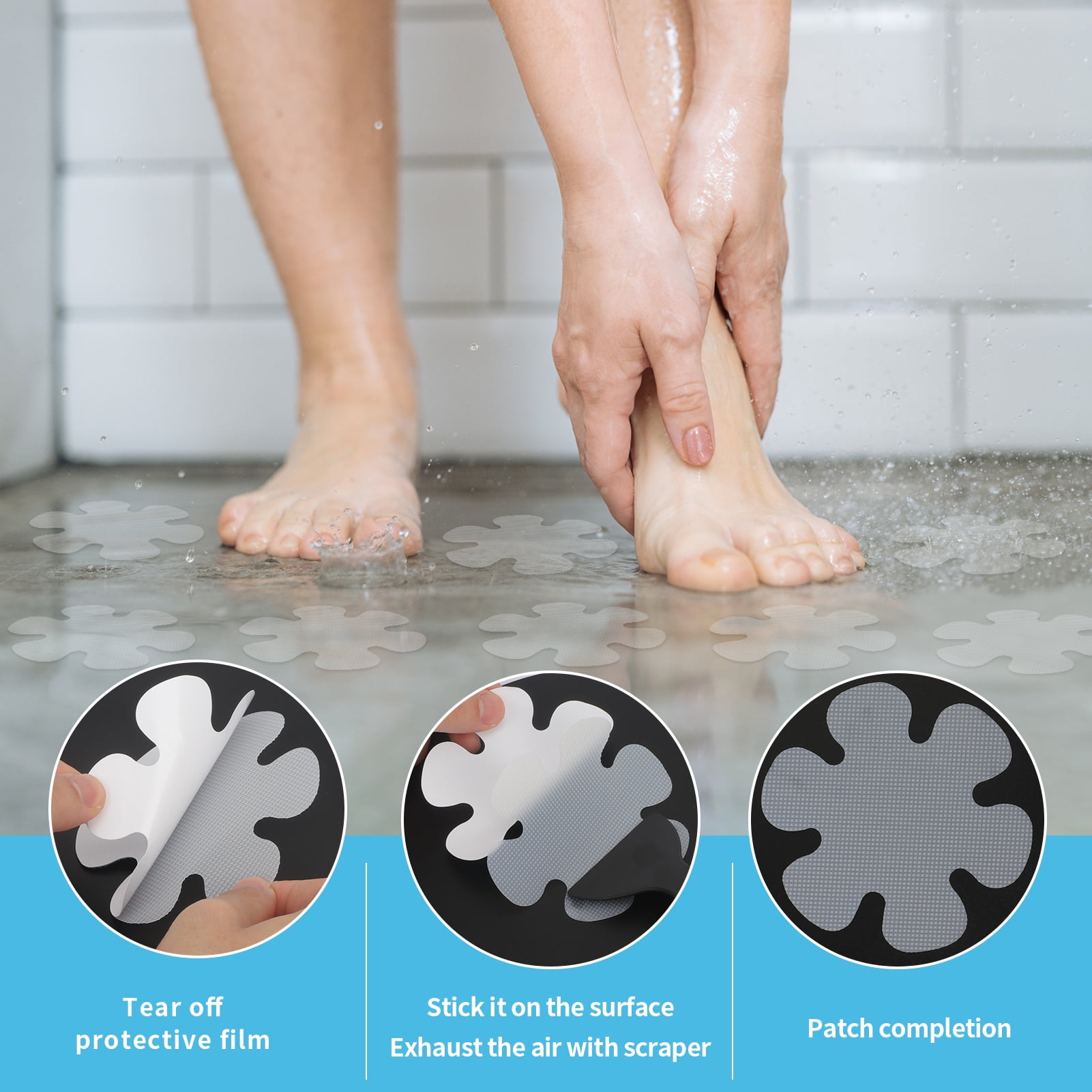 Skycase 20 Pack Anti Slip Stickers,PEVA Non Slip Bathtub Stickers,Anti ...