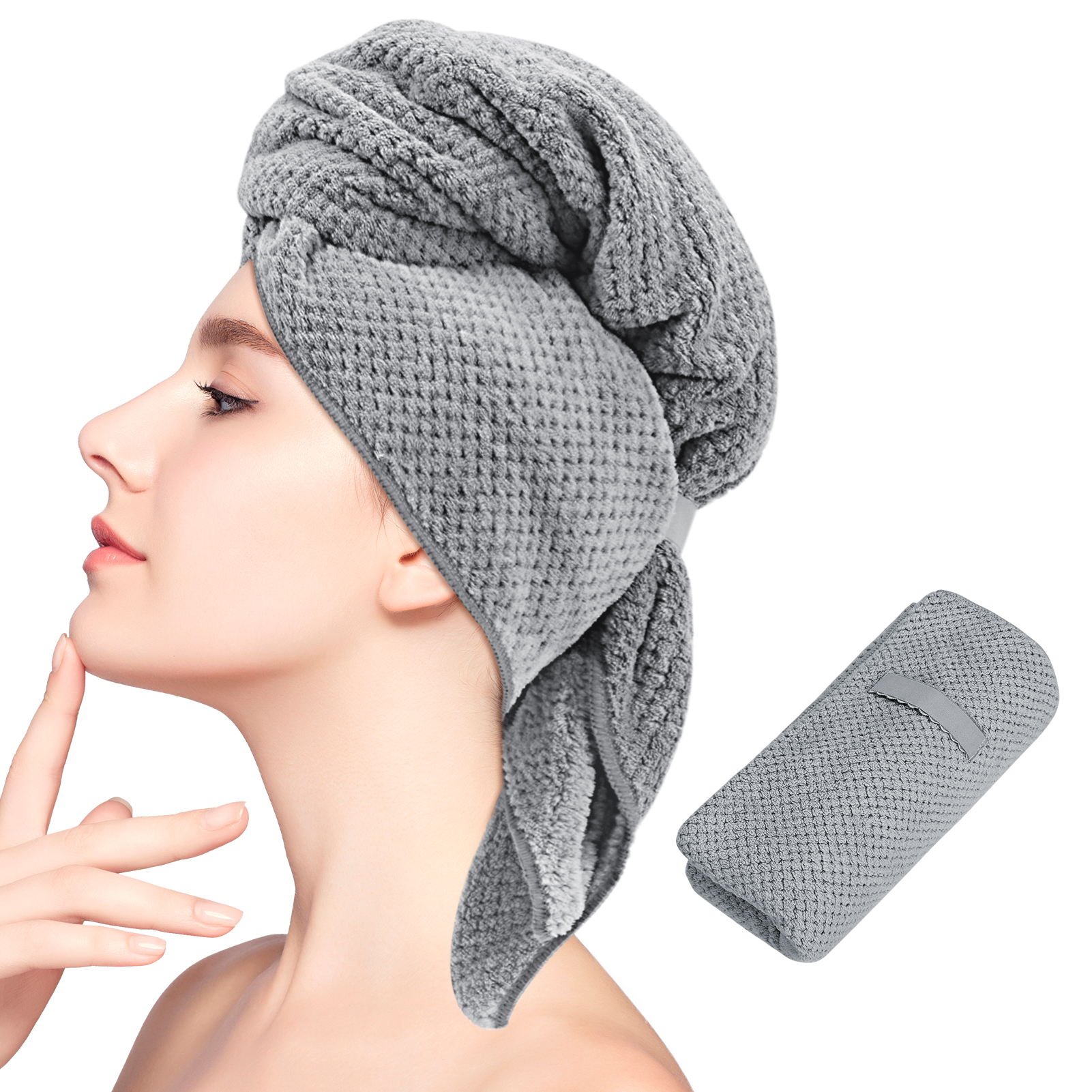 SimpleField Microfiber Hair Towel for All Hair Style, 2 Pack Super ...