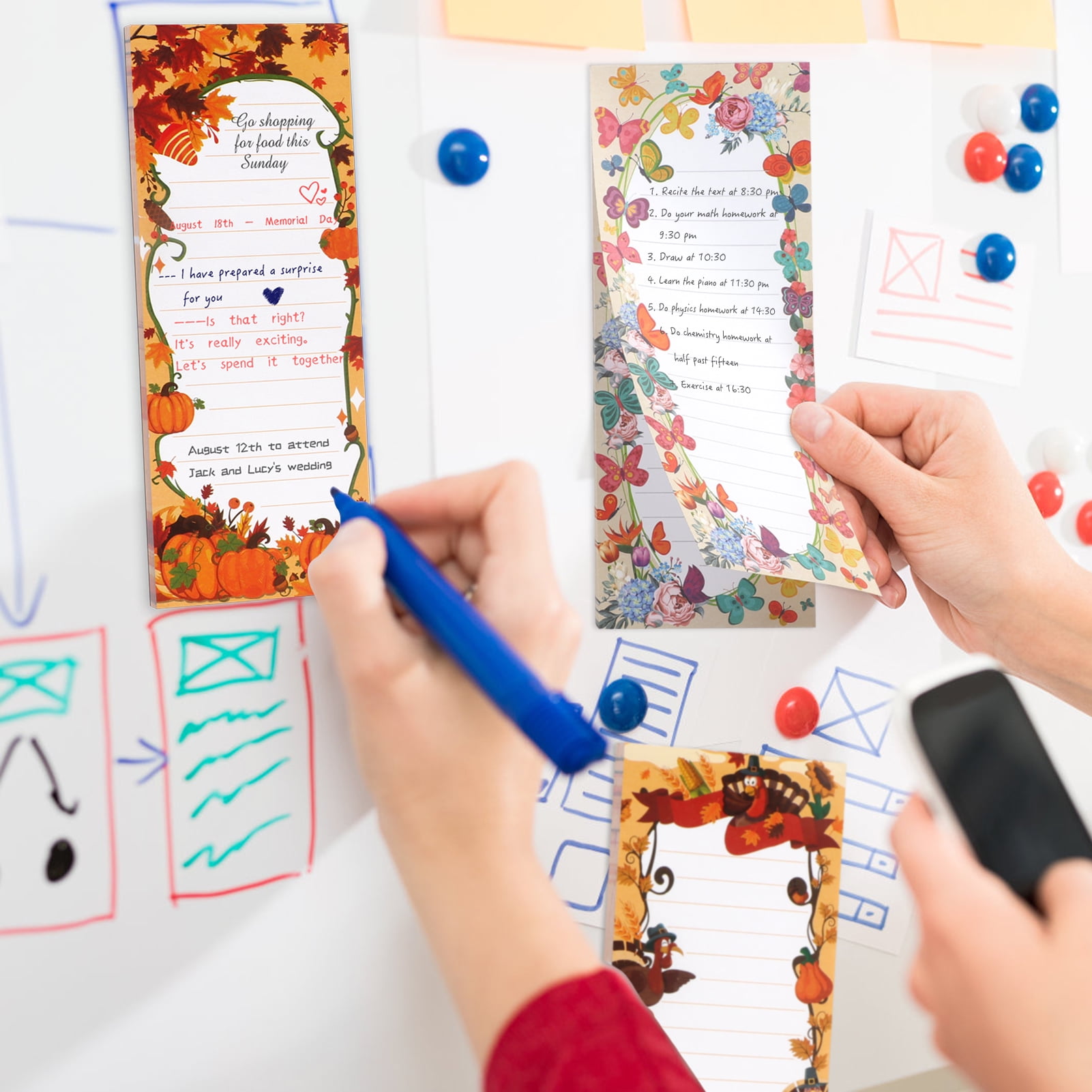 Skycase Magnetic Notepads,3 Pack Magnetic Notepads for Refrigerator ...