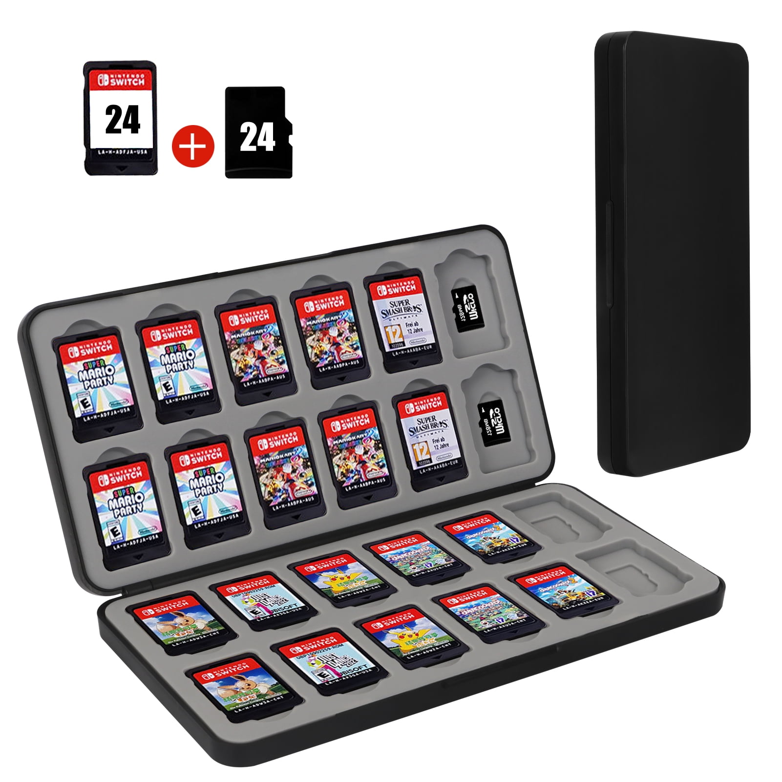Skycase Portable Nintendo Switch Game Card Case with 24 Game and Micro ...