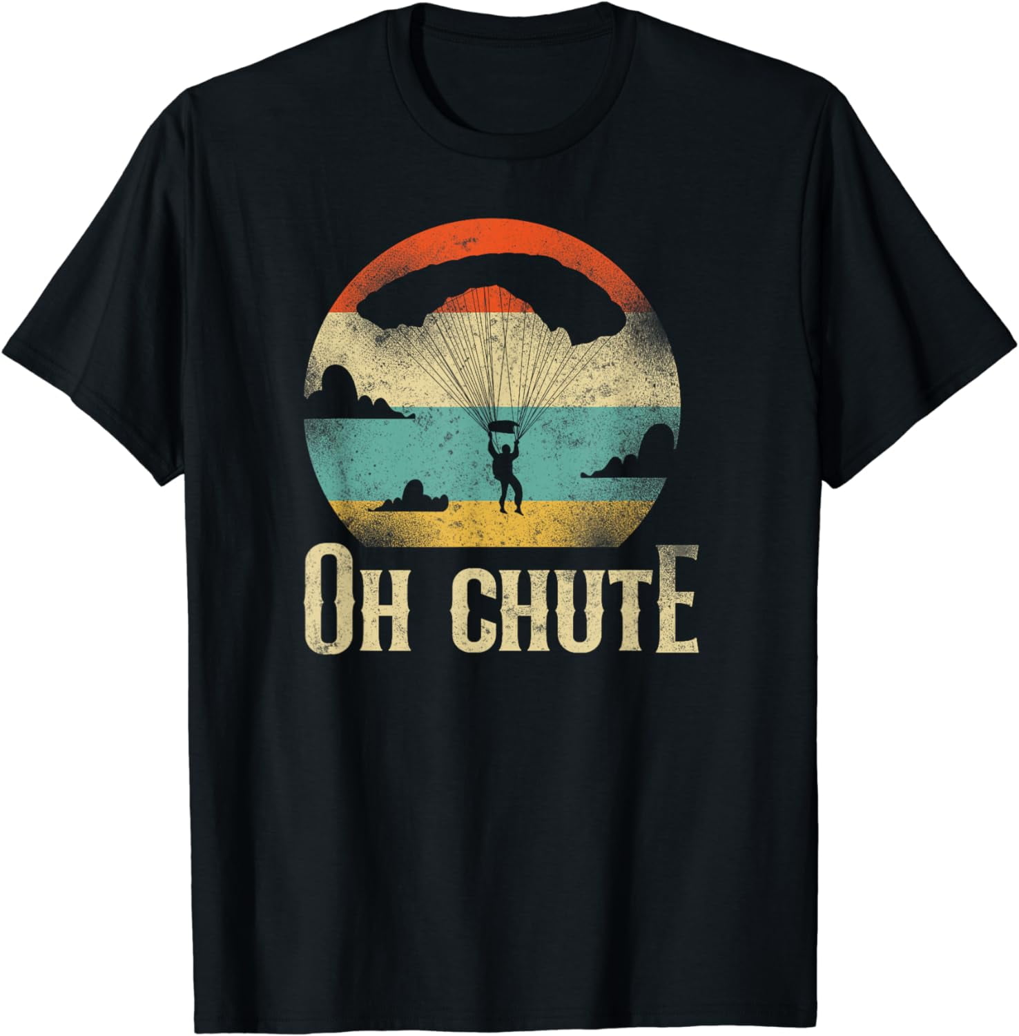 Skydiving Oh Chute Parachute Paraglide Retro Vintage T-Shirt - Walmart.com