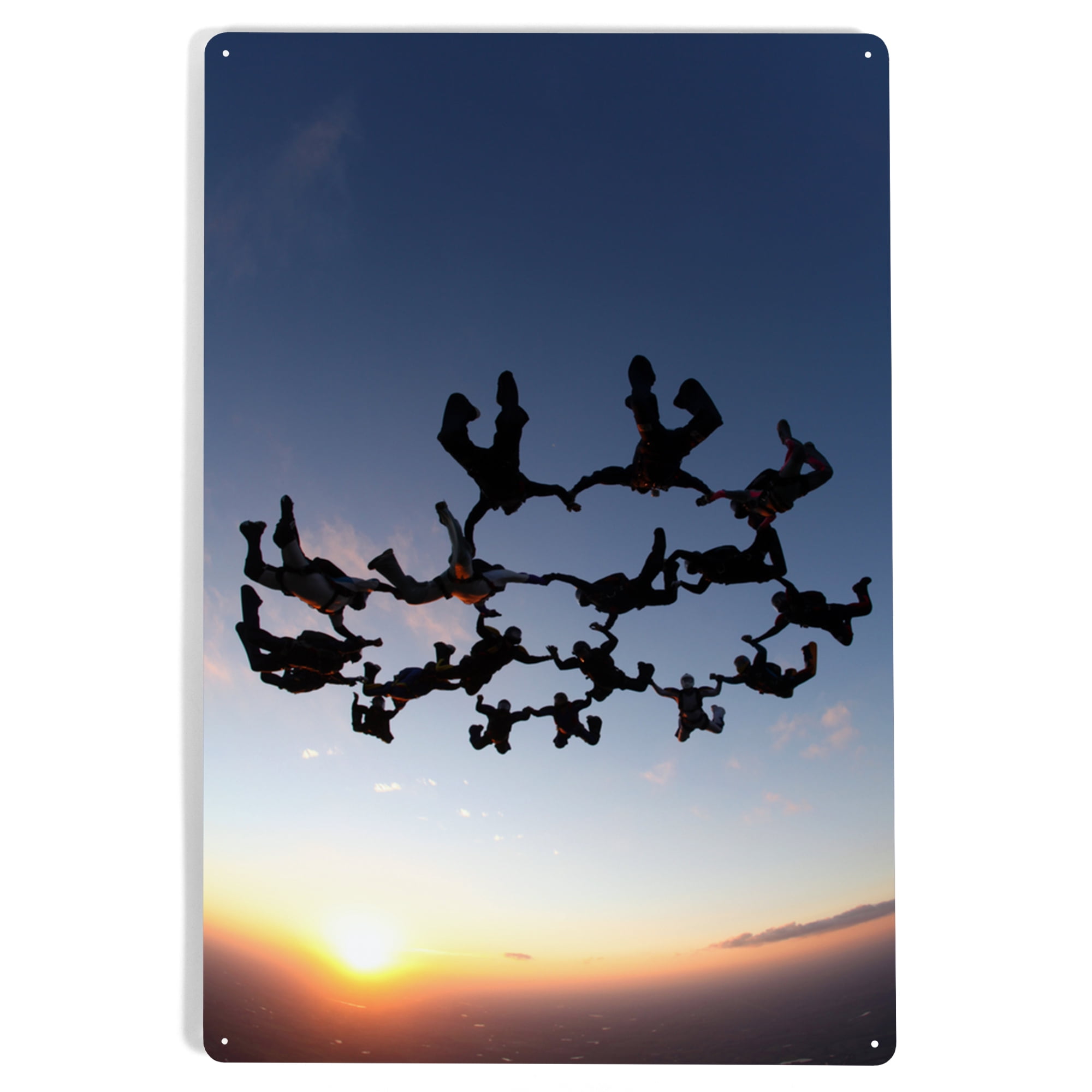 Skydiving Scene (12x18 Aluminum Art, Indoor Outdoor Metal Sign Decor ...