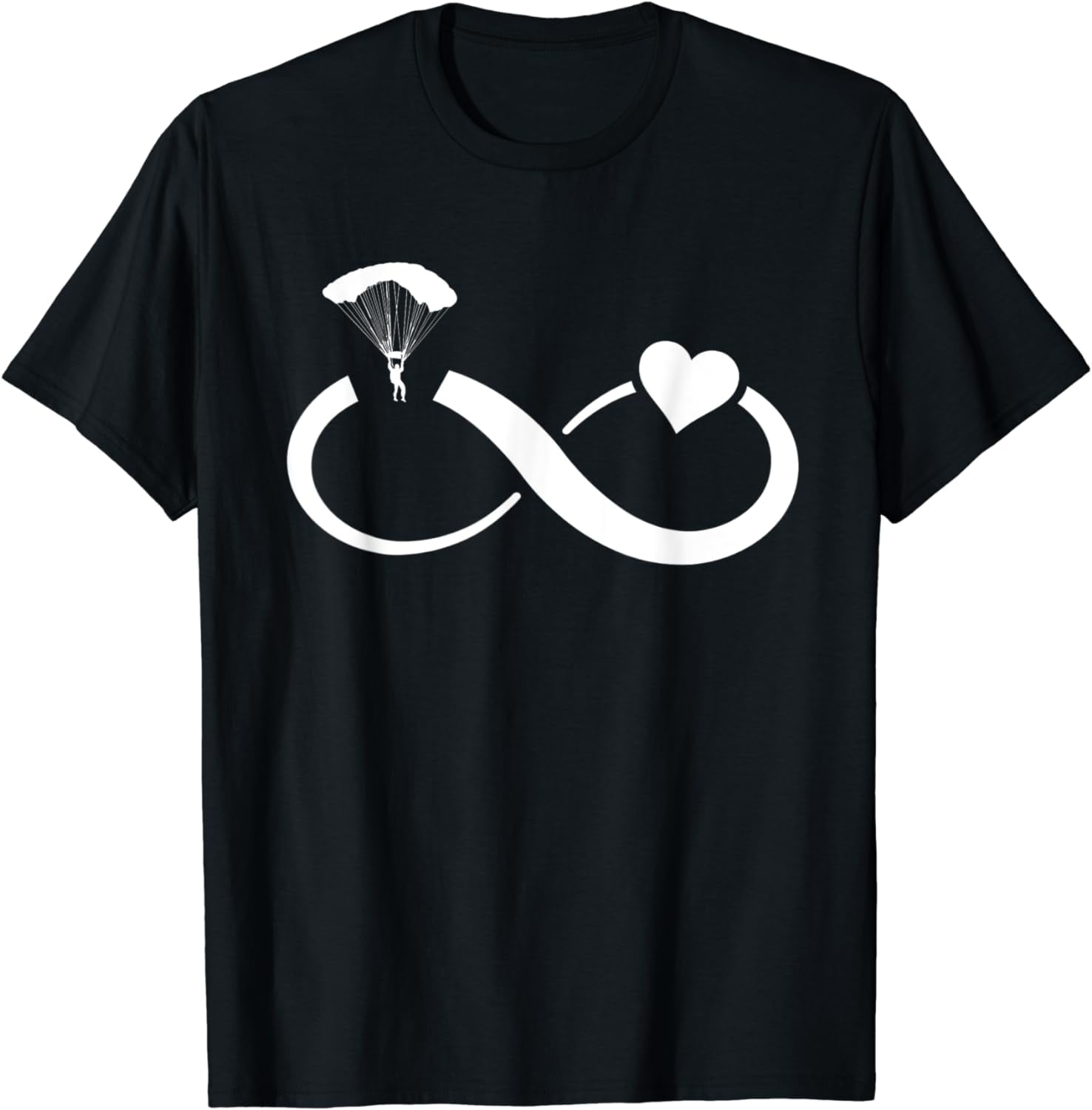 Skydiving Skydiver Infinity Heart Parachute Paragliding T-Shirt ...