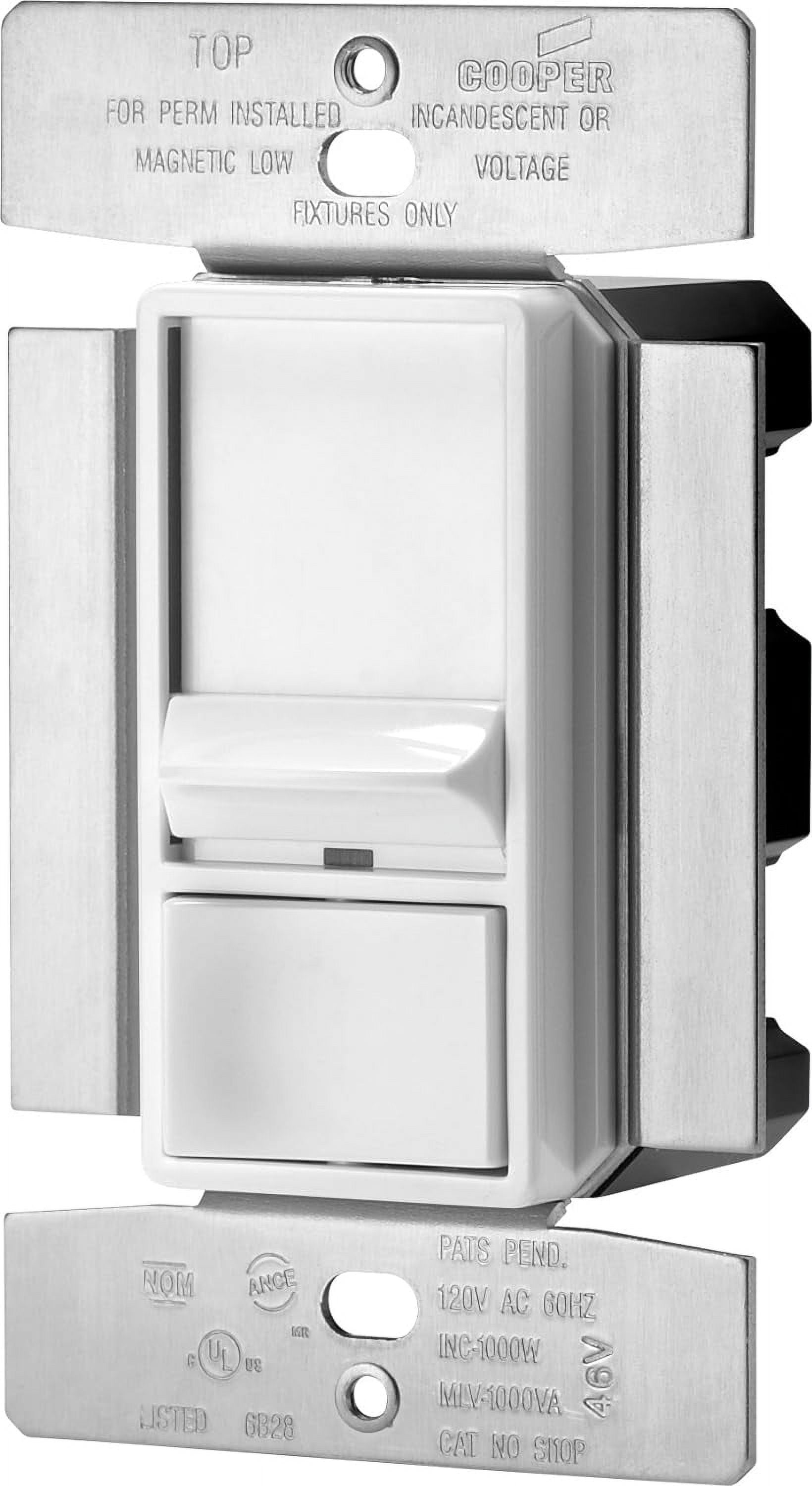 Skye 3-Way Single-Pole Full Slide Decorator Dimmer with Preset, 1000-watt, White Finish ...