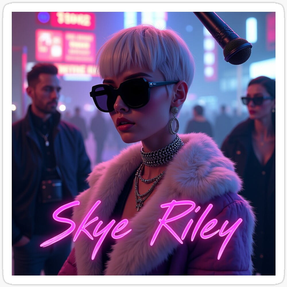 Skye Riley Â€“ Cyberpunk Pop Star Aesthetic Sticker Phone Decal Water ...