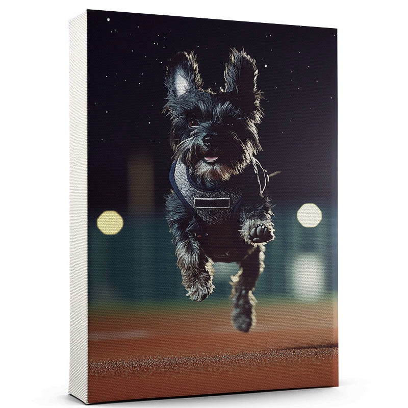 Skye Terrier Cute Dog Running Stretched Canvas Size 8x12 – Retro Skye ...