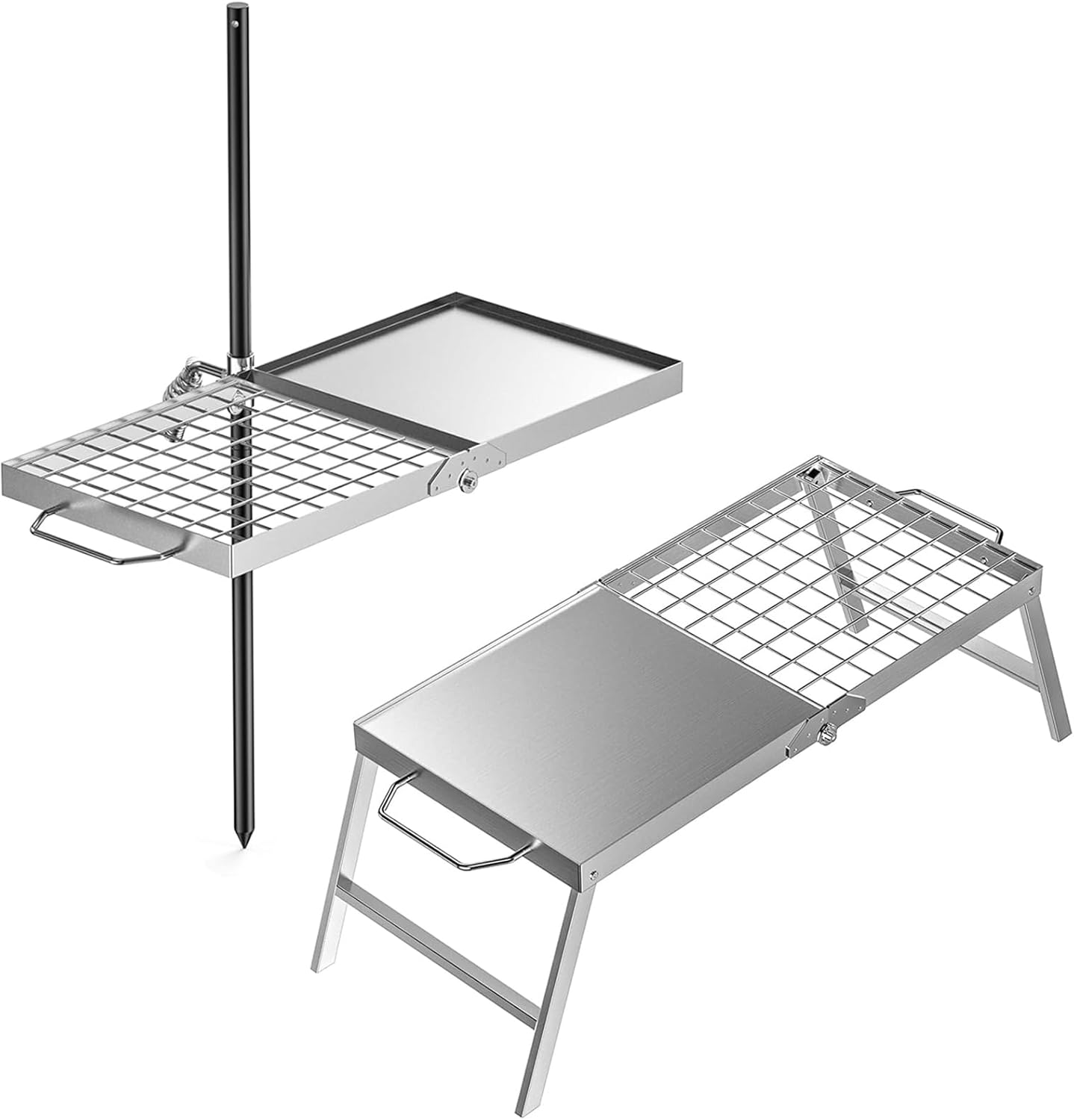 Skyflame Folding Campfire Grill, Portable Stainless Steel Camping Grill ...