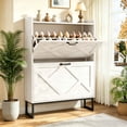 Skyhill Shoe Cabinet with 2 Flip Drawers,Farmhouse Shoe Organizer for ...