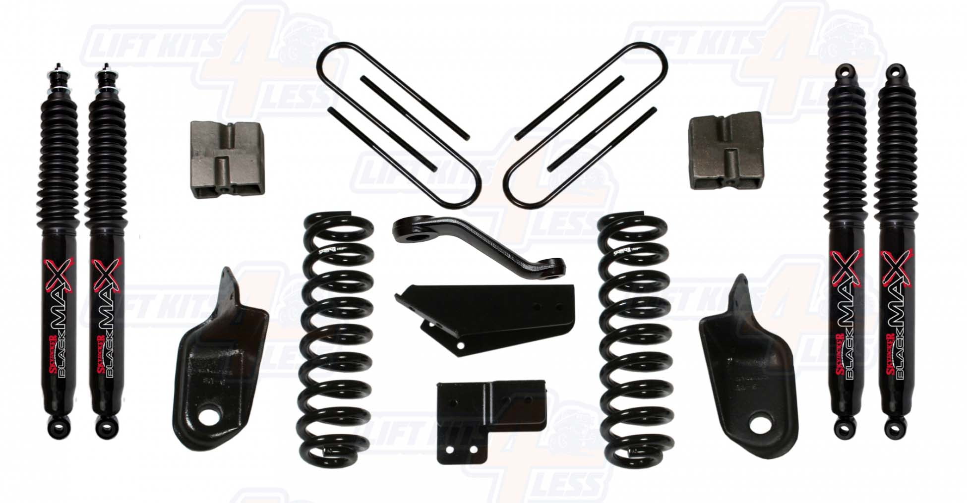 Skyjacker 184BK-B 4" Lift Kit w/Blk Max Shocks Rear Block for 80-96 ...